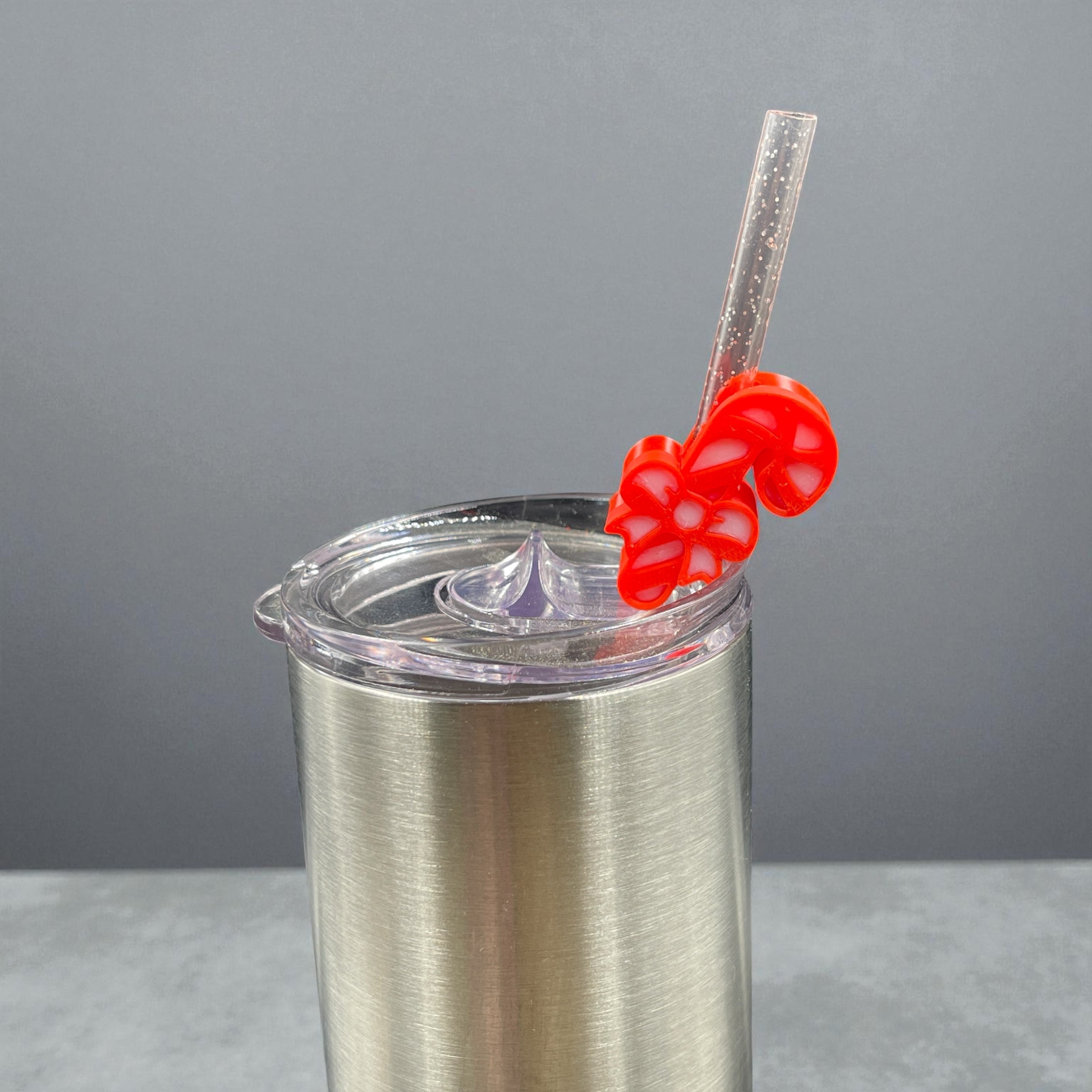 Red Candy Cane Straw Topper (2025) – Tumbler Shields 🛡