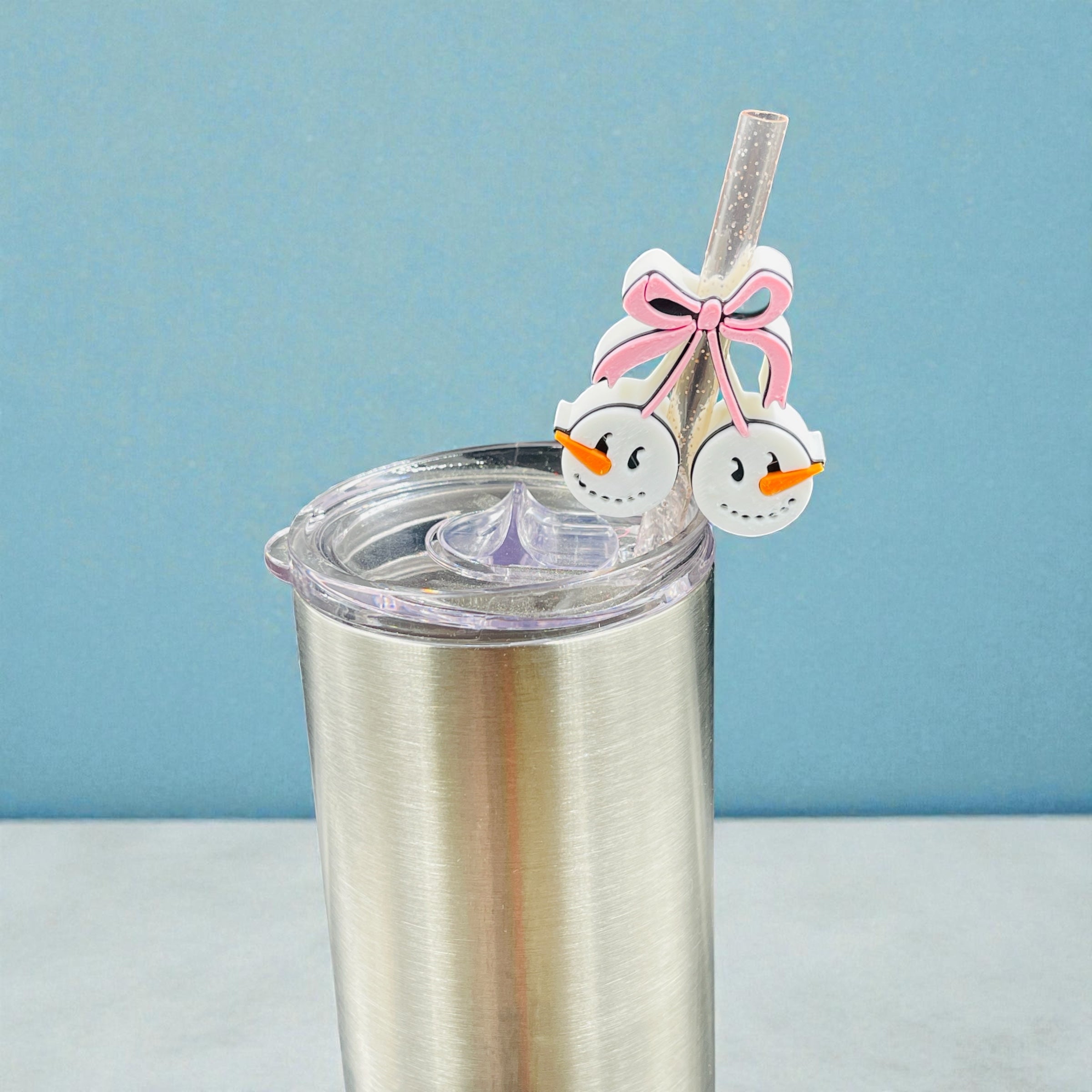 Twin Snowman Straw Topper (2025) – Tumbler Shields 🛡